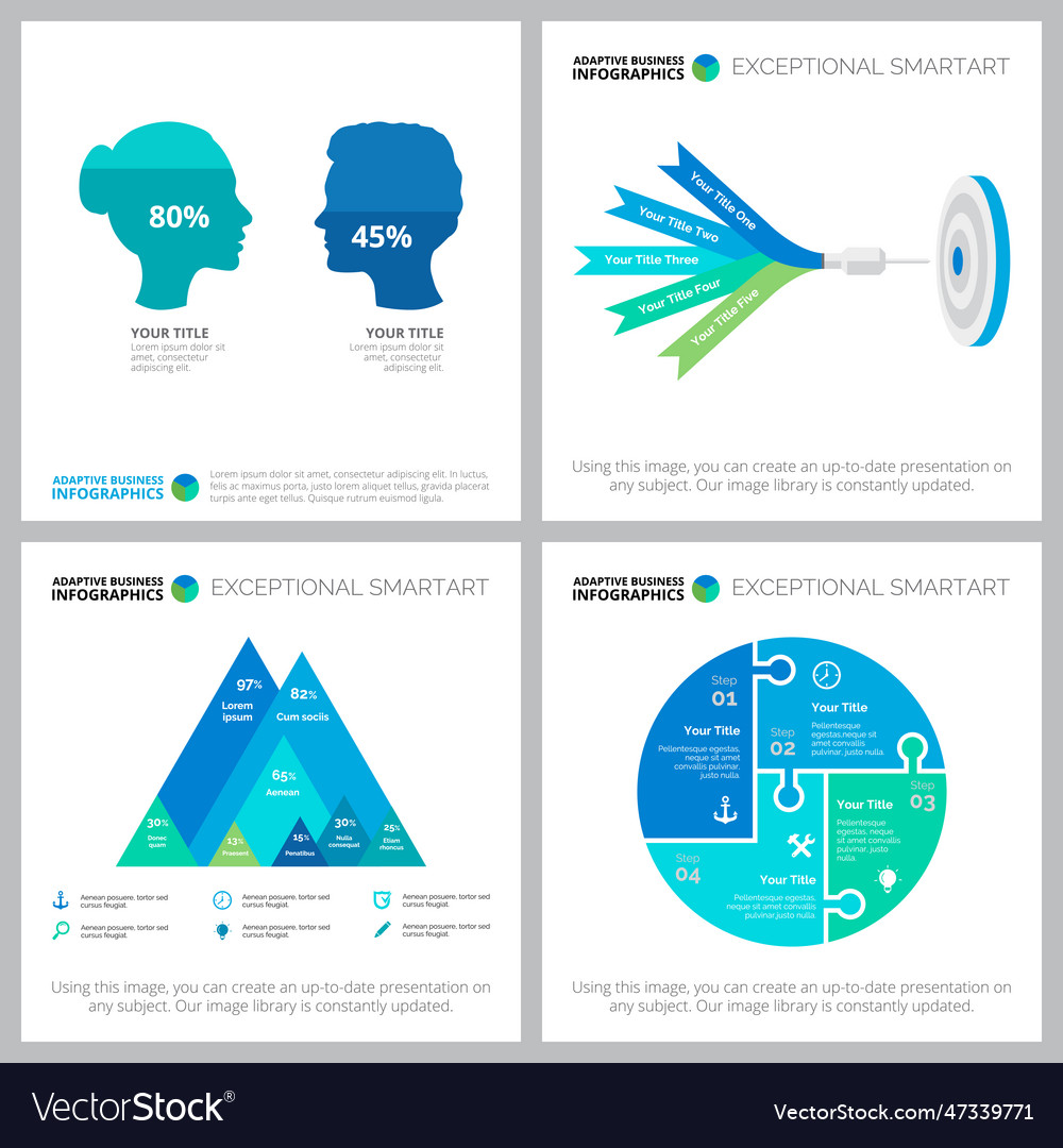 Trendy chart template set Royalty Free Vector Image