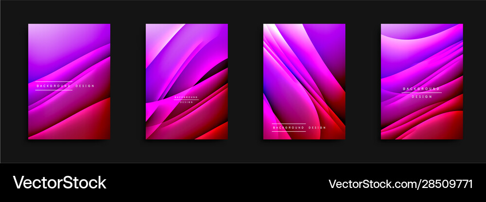 Wave covers set with fluid gradients dynamic Vector Image