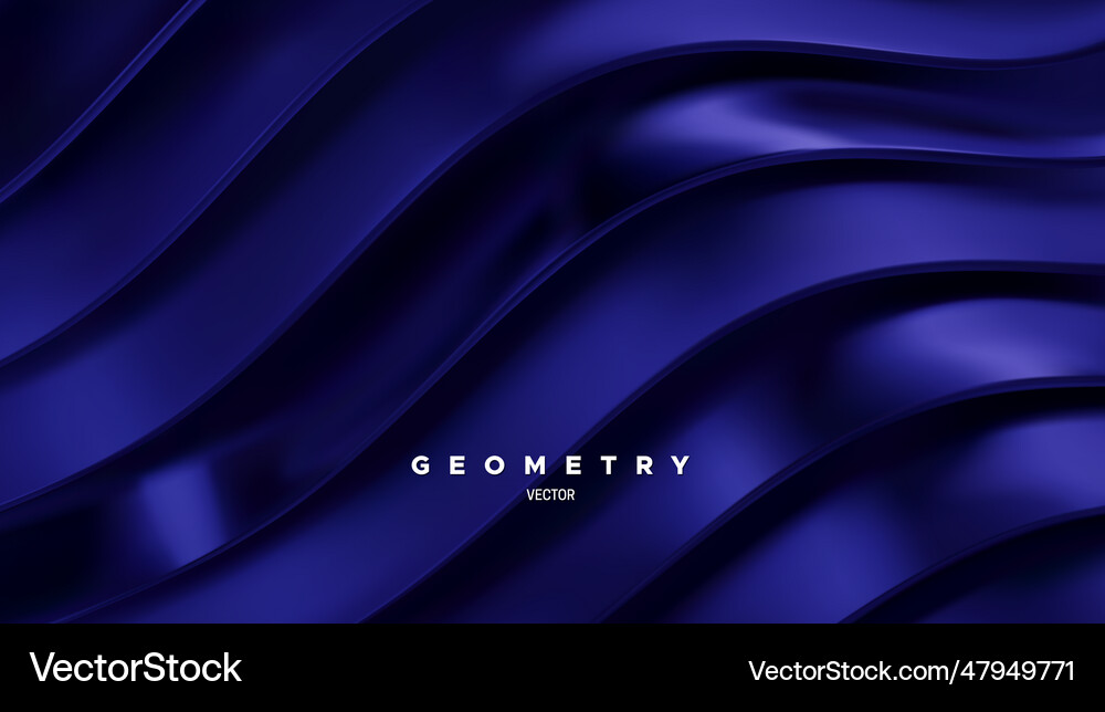 Wavy ribbons minimalist indigo background Vector Image