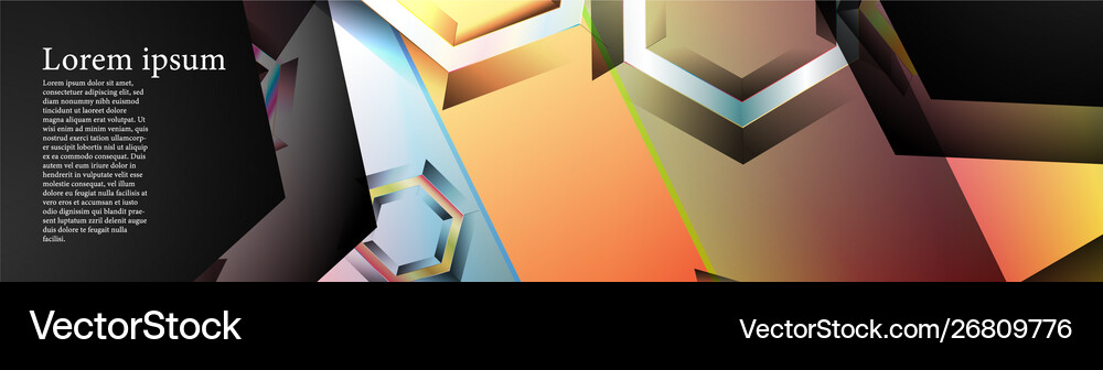 Banners with colorful hexagon backgrounds Vector Image