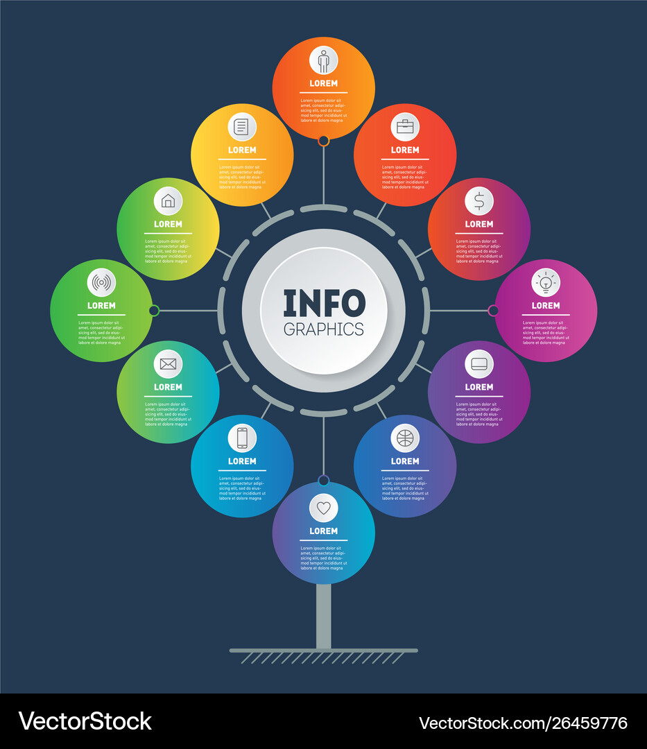 Business presentation concept with 12 options Vector Image