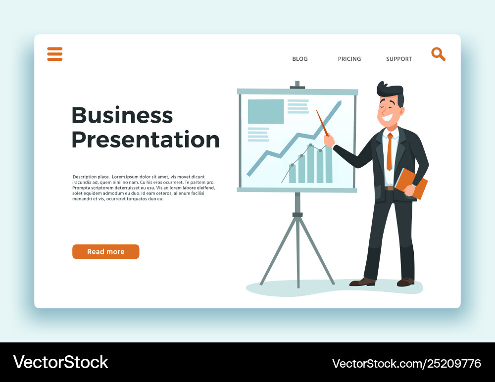 Business presentation presenter businessman Vector Image