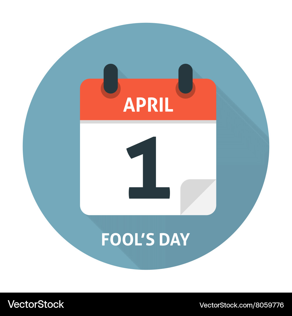 Calendar flat icon april 1 fools day Royalty Free Vector