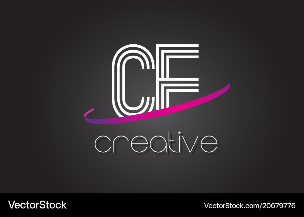 Ce c e letter logo with lines design and purple Vector Image