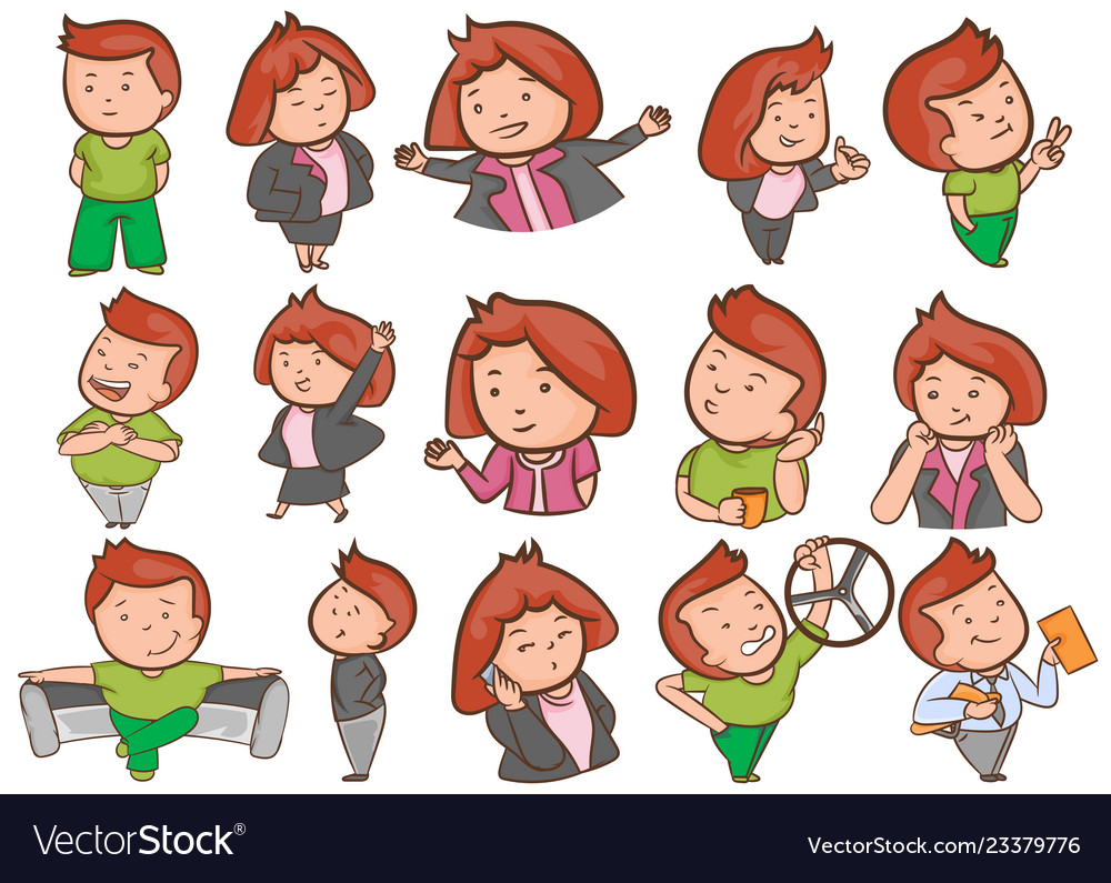 Cute Cartoon Characters On Set Vector Image Stock Images Page