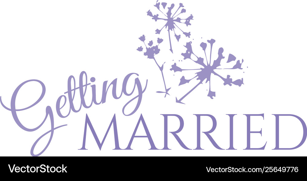 Elegant tender getting married logo for wedding Vector Image