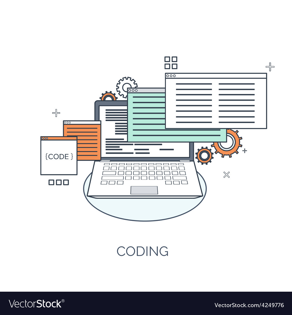 Flat computing background Royalty Free Vector Image