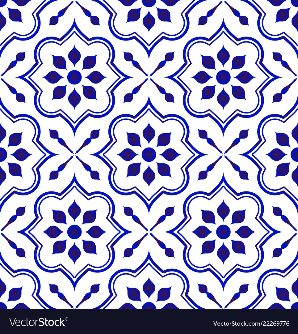 Floral tile pattern Royalty Free Vector Image - VectorStock