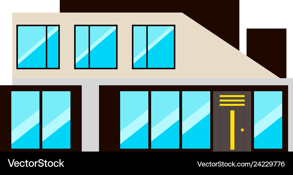 Front view of a modern house Royalty Free Vector Image