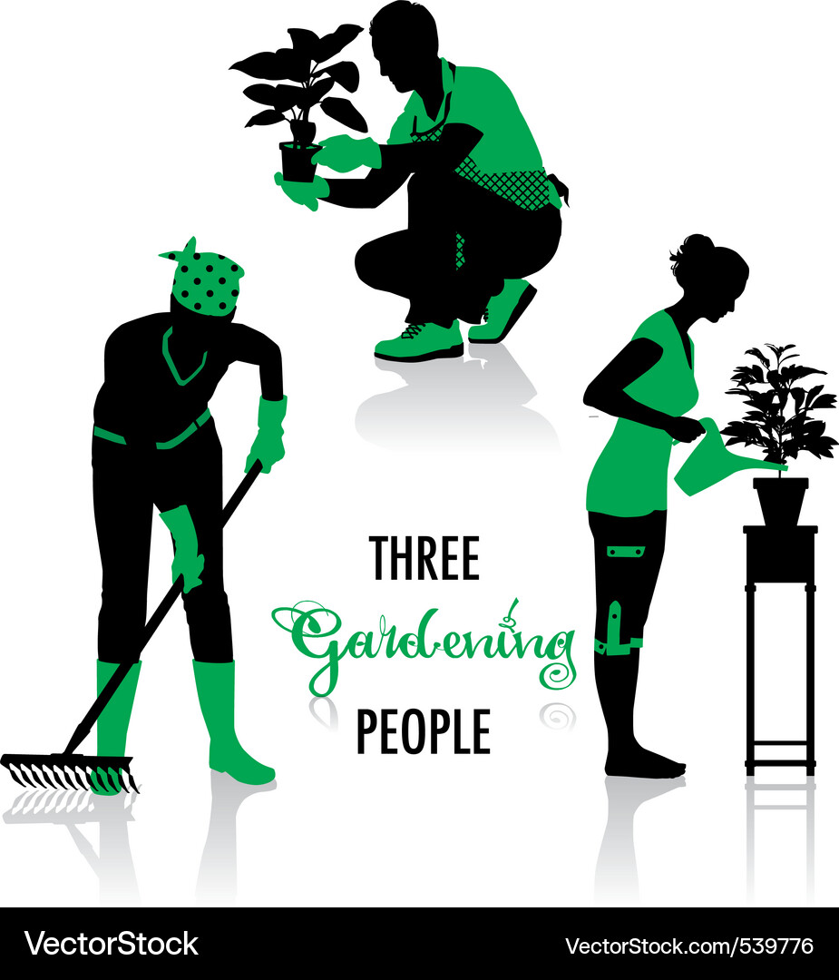 Gardening Silhouettes - Two Figures Royalty Free Vector