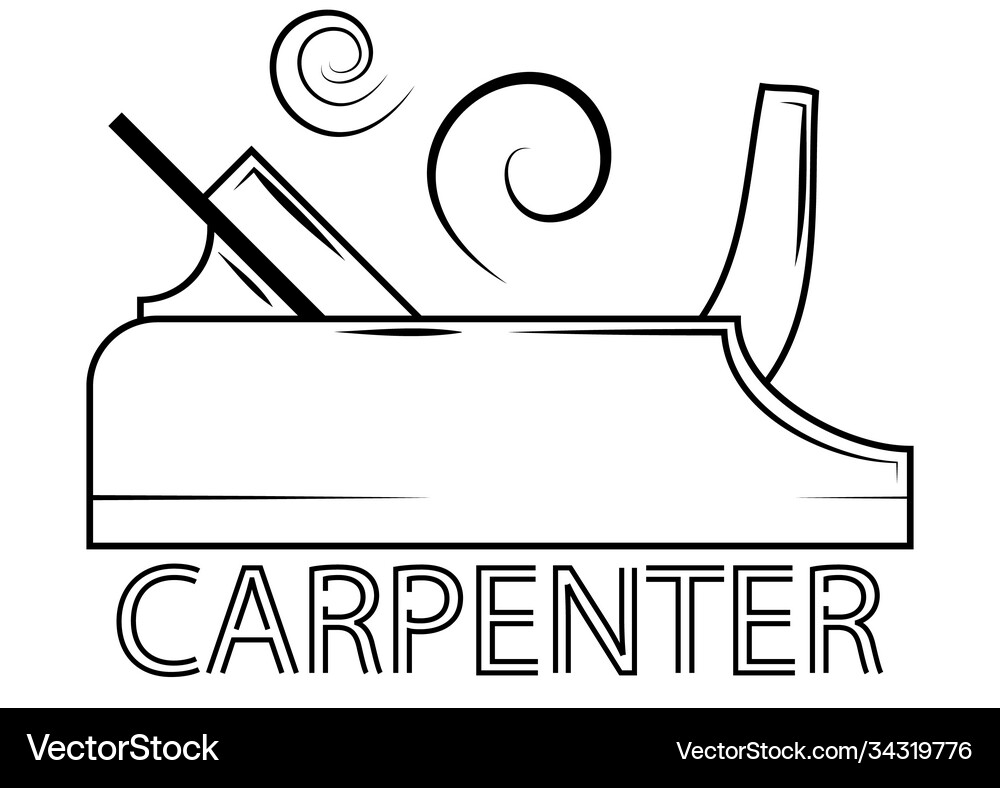 Hand instrument for wood working planer Royalty Free Vector