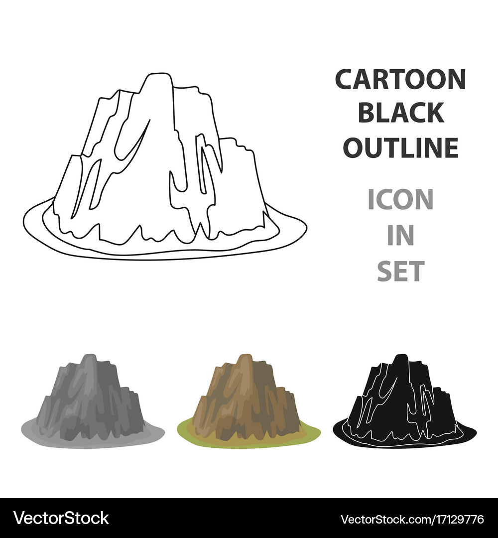 High steep mountain with grass dark colors Vector Image