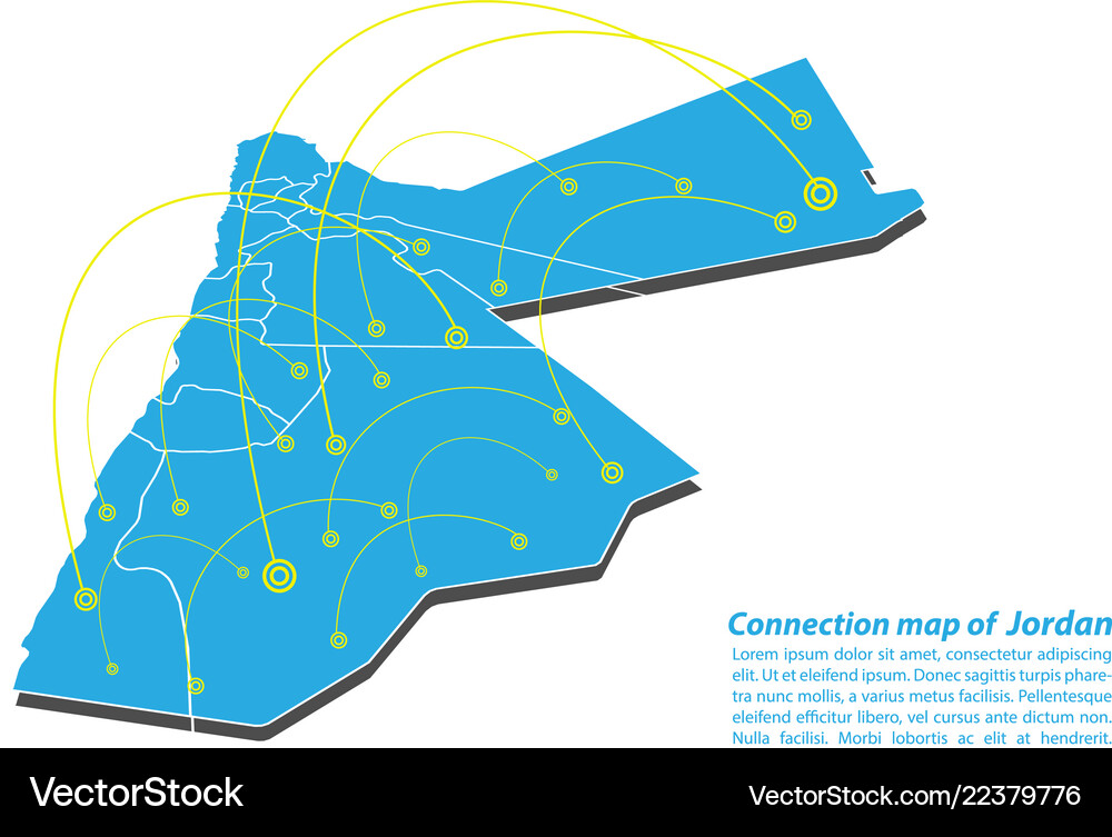 Modern of jordan map connections network design Vector Image