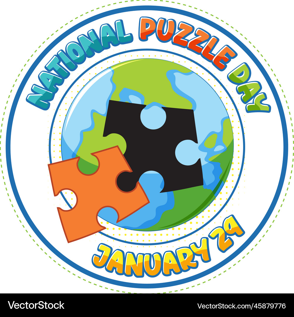 National puzzle day banner Royalty Free Vector Image
