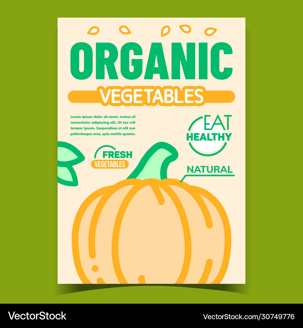 Organic vegetable bright advertising banner Vector Image