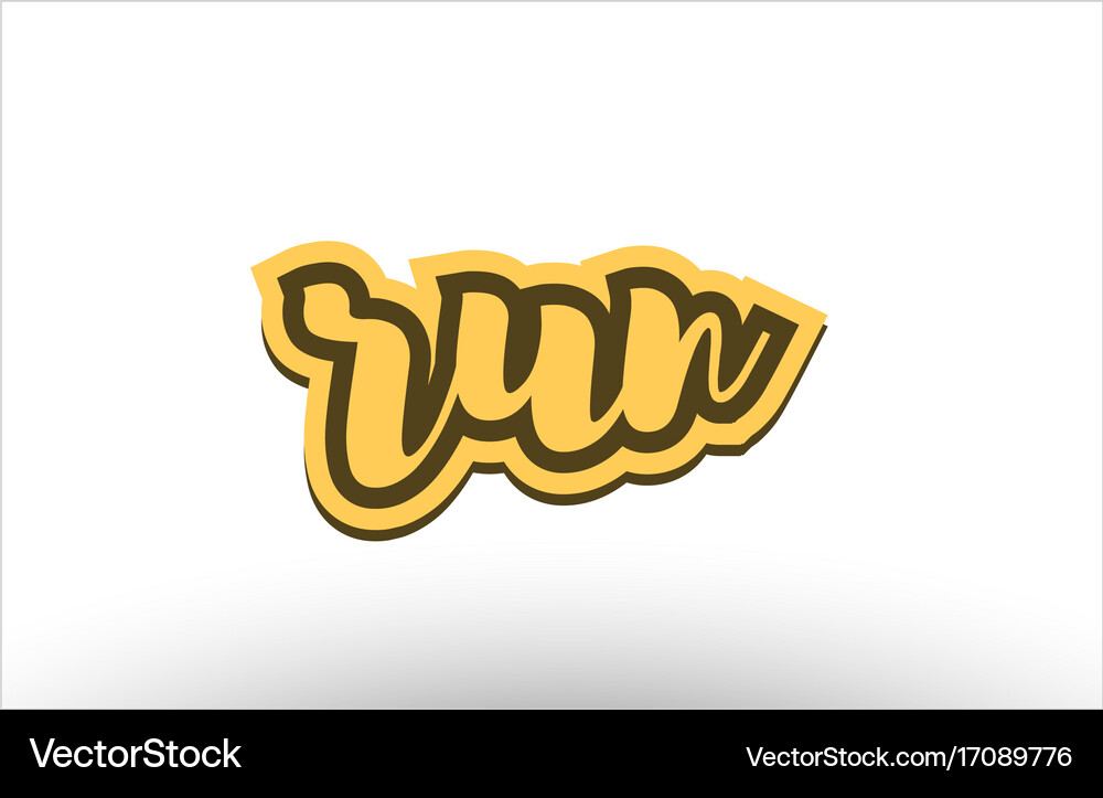 Run yellow black hand written text postcard icon Vector Image