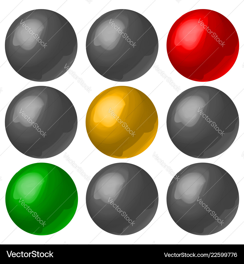 Stylized traffic light lamp icons on white Vector Image
