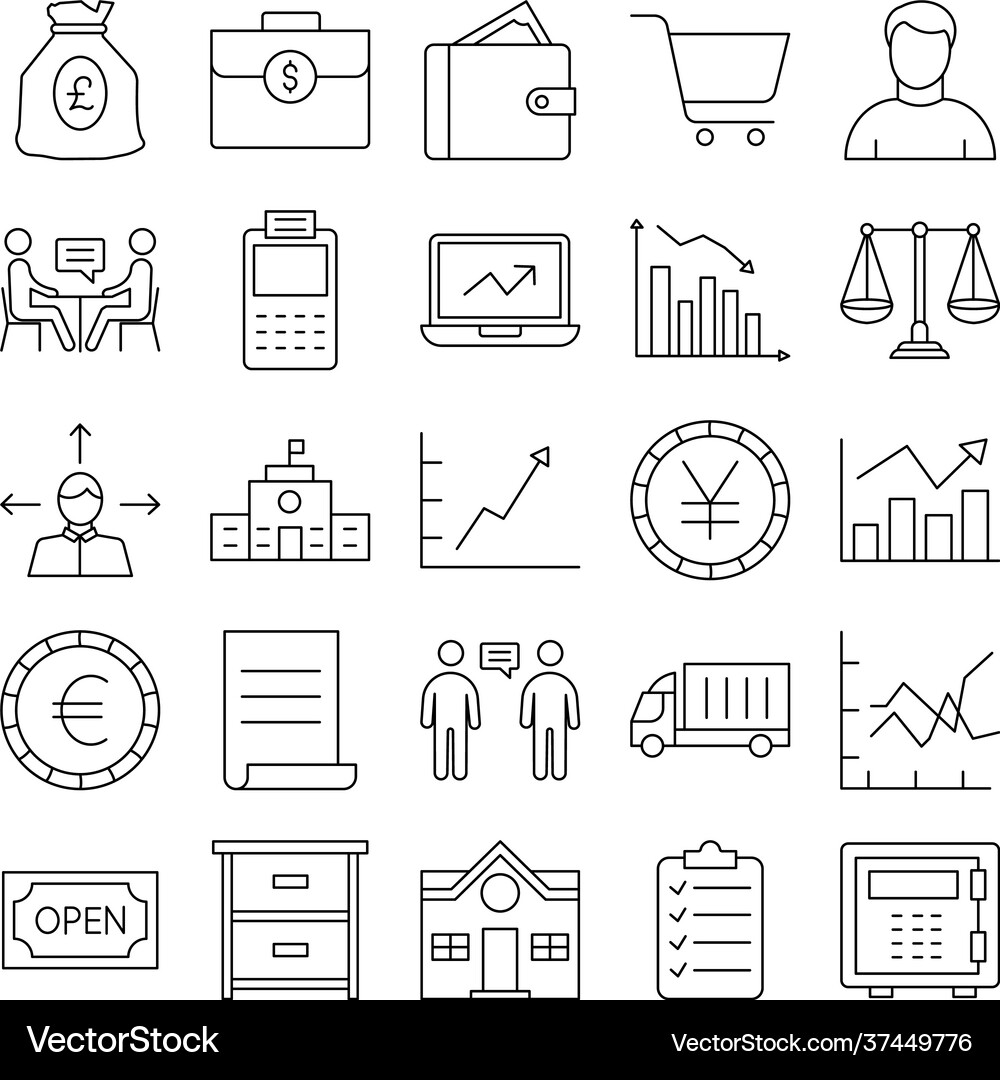 Trade icons pack every single icon can easily mod Vector Image