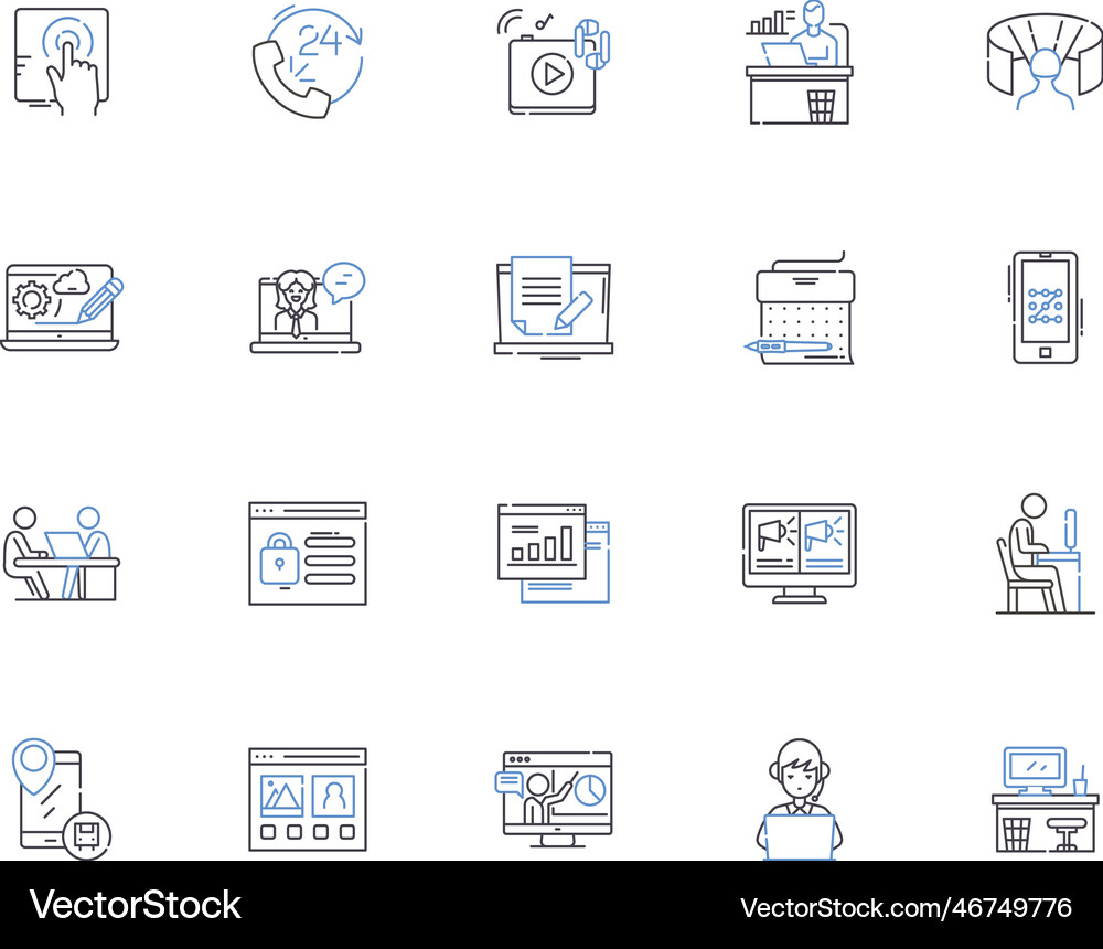 User outline icons collection profiles Royalty Free Vector