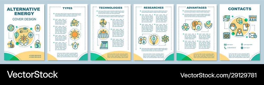 Alternative energy cover design brochure template Vector Image