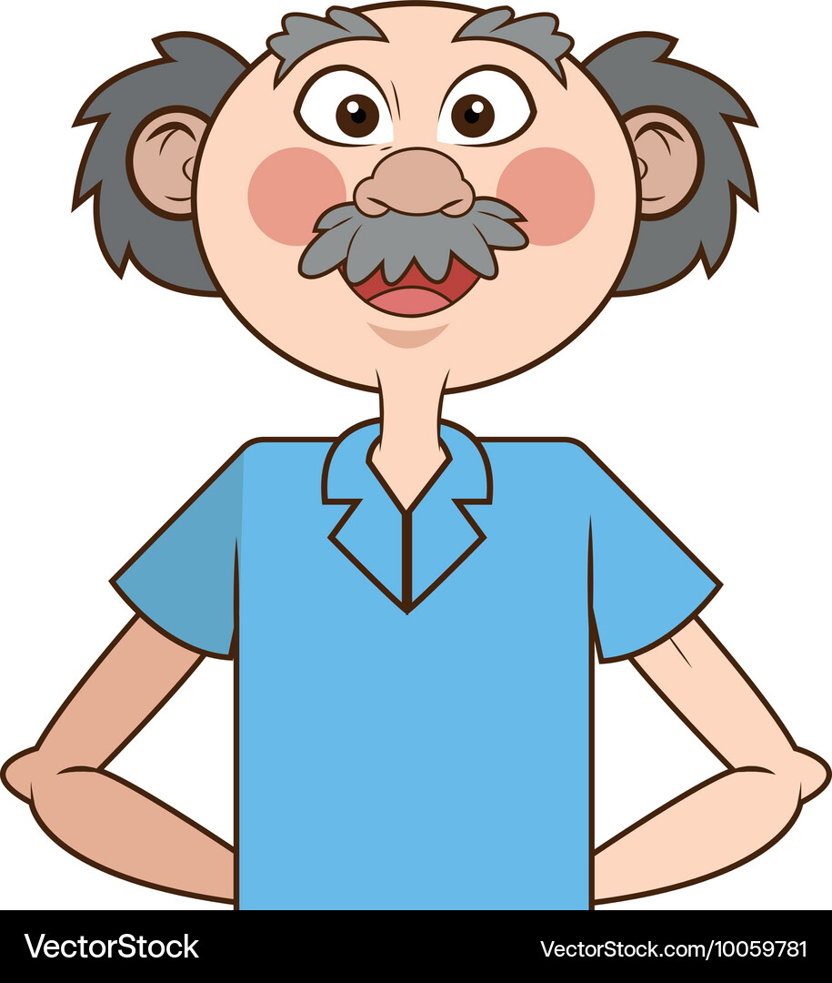 Caucasian senior man icon Royalty Free Vector Image