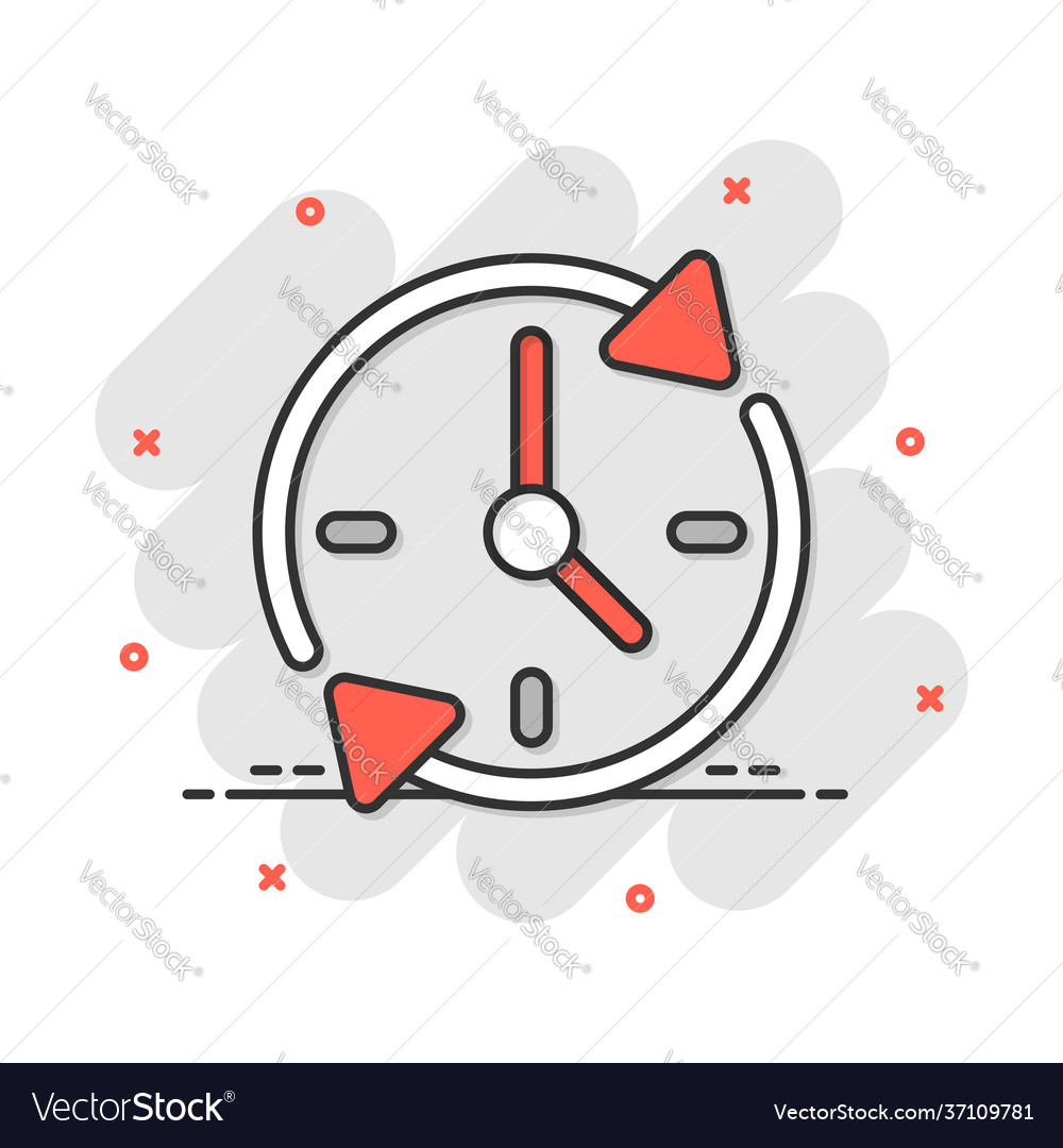 Clock countdown icon in comic style time Vector Image