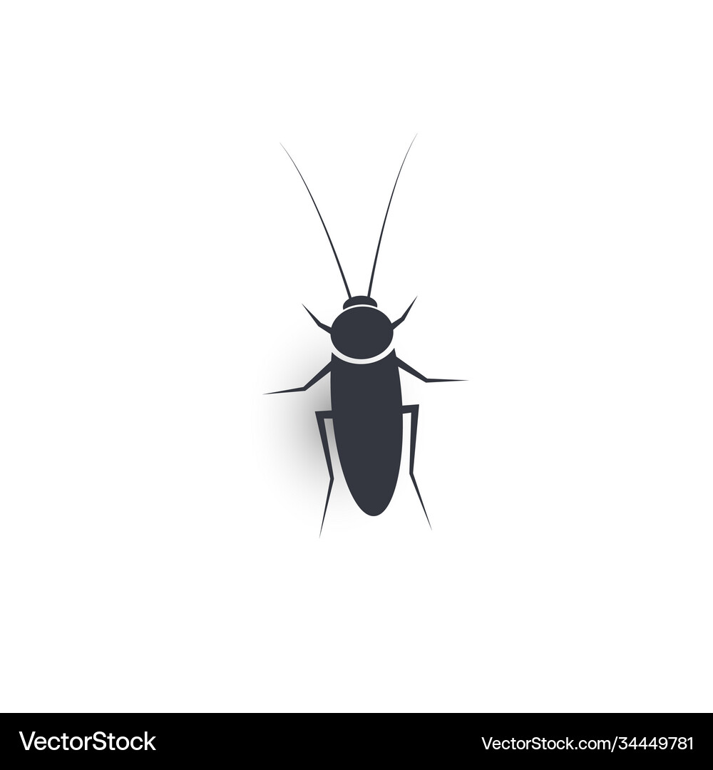 Cockroach logo home parasite icon black Royalty Free Vector