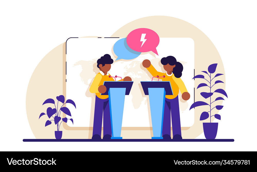 Debating club concept discussion important Vector Image