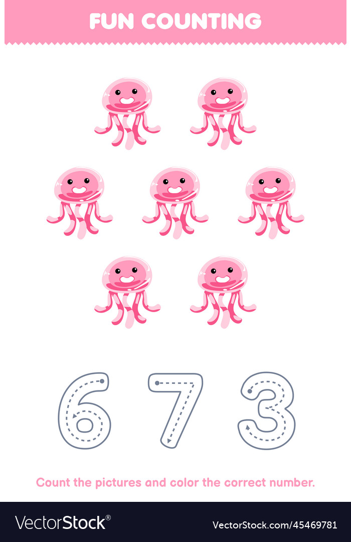 Education game for children count the pictures Vector Image