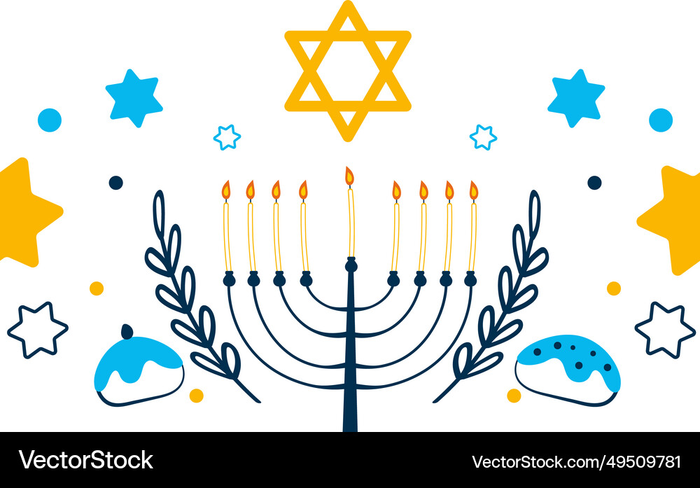 Hanukkah base menorah and star Royalty Free Vector Image