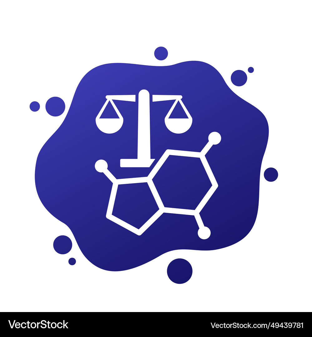 Hormonal balance icon with hormone molecule Vector Image