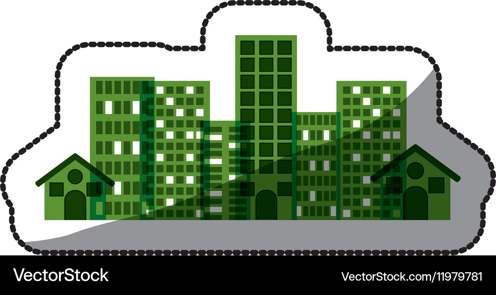 Isolated city buildings Royalty Free Vector Image