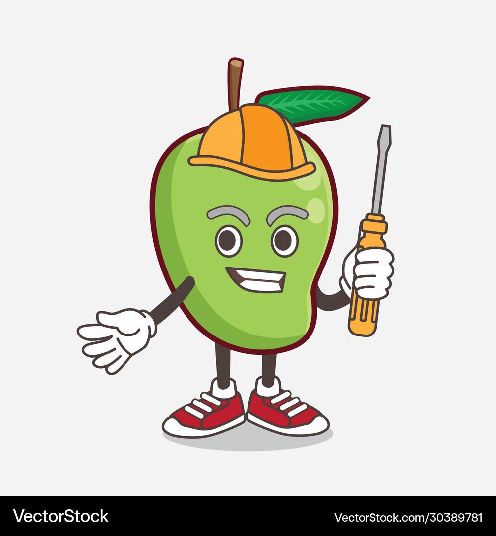 Mango fruit cartoon mascot character as smart Vector Image