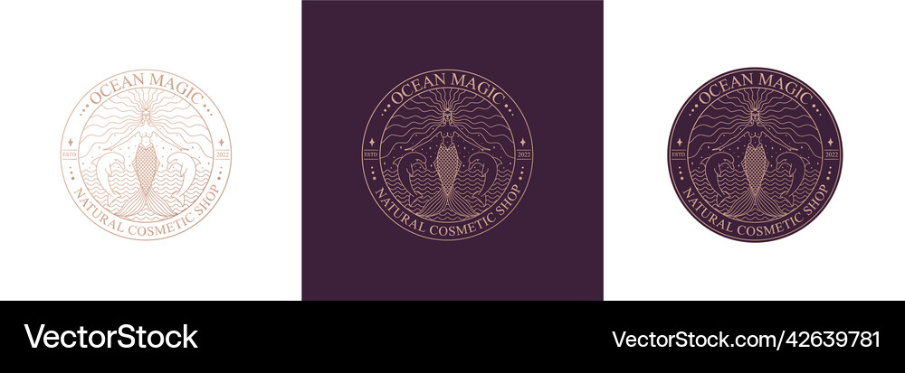 Mermaid logo brand template Royalty Free Vector Image