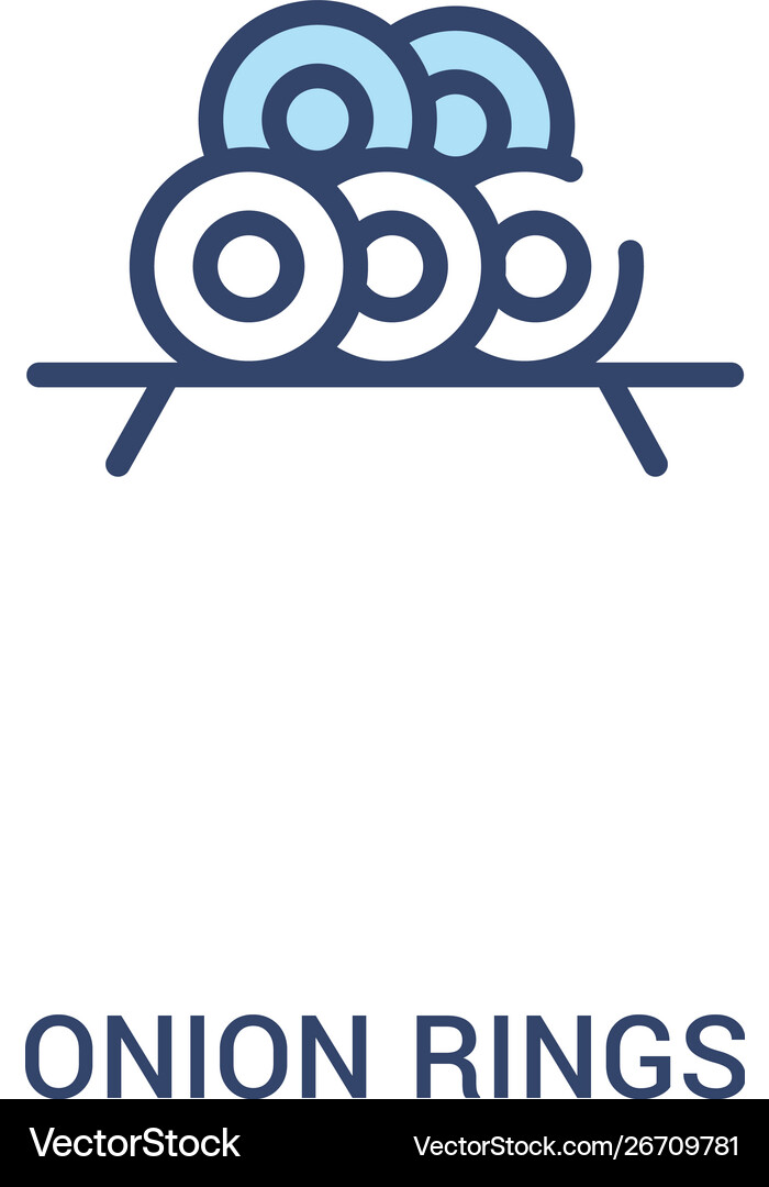 Onion rings concept 2 colored icon simple line Vector Image