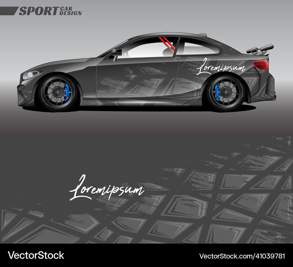 Racing car wrap design with special texture style Vector Image