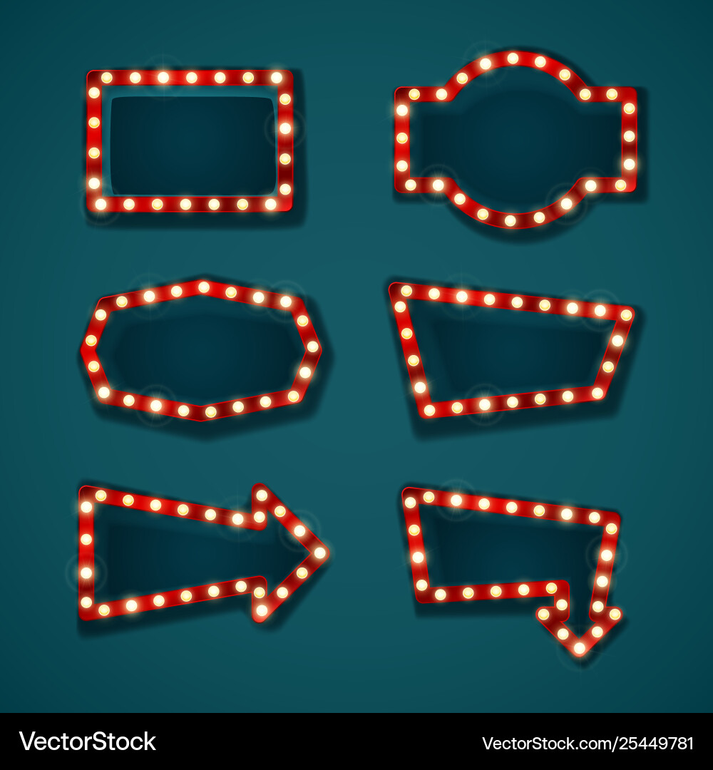 Retro banner signs set template with space for Vector Image