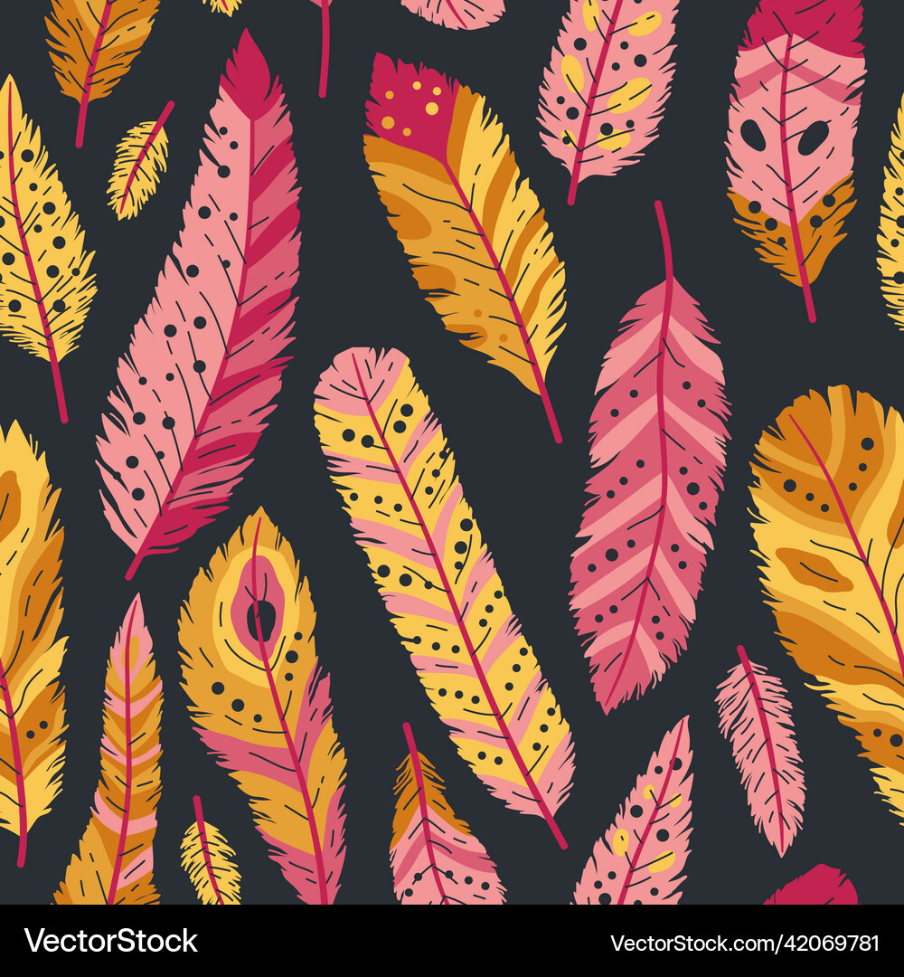 Seamless pattern of decorative colored animals Vector Image