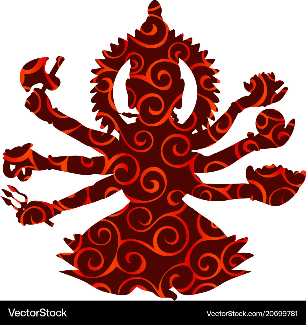 Shiva pattern silhouette traditional religion Vector Image