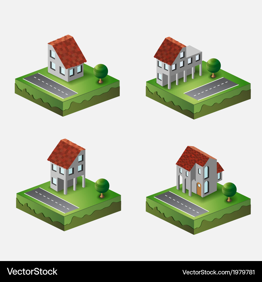 Village houses Royalty Free Vector Image - VectorStock