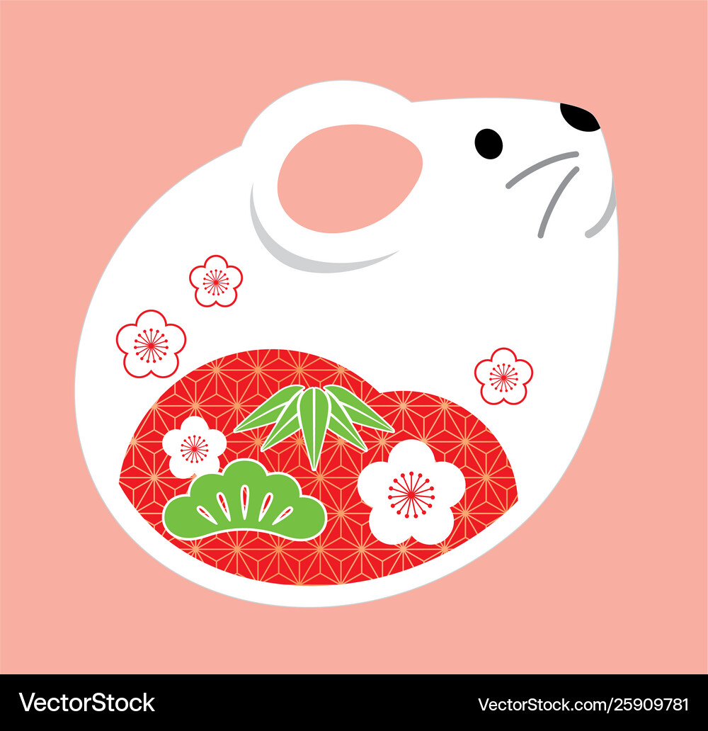 Year rat zodiac symbol Royalty Free Vector Image