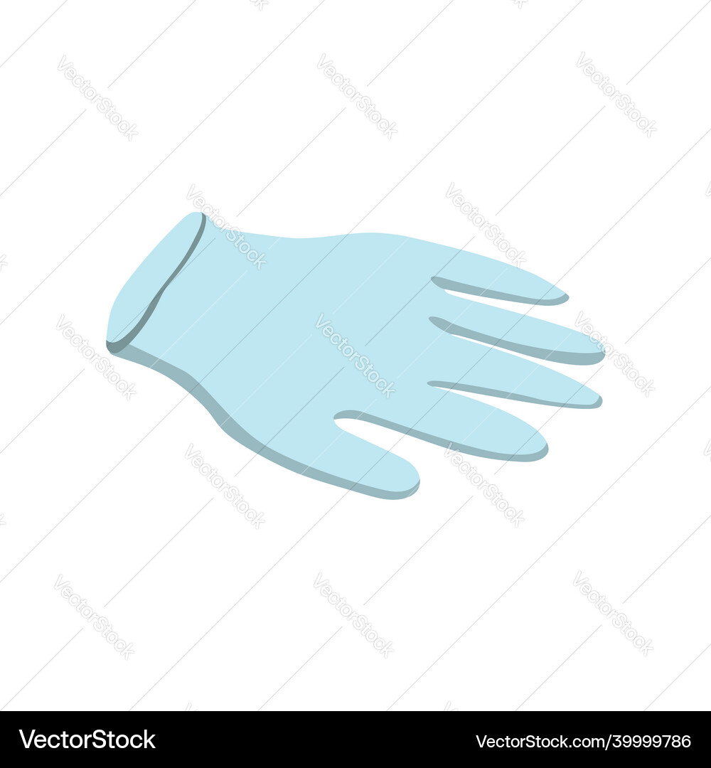 Blue medical gloves icon flat Royalty Free Vector Image