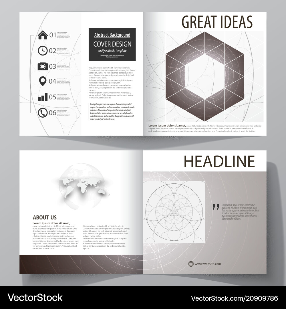 Business templates for square design bi fold Vector Image