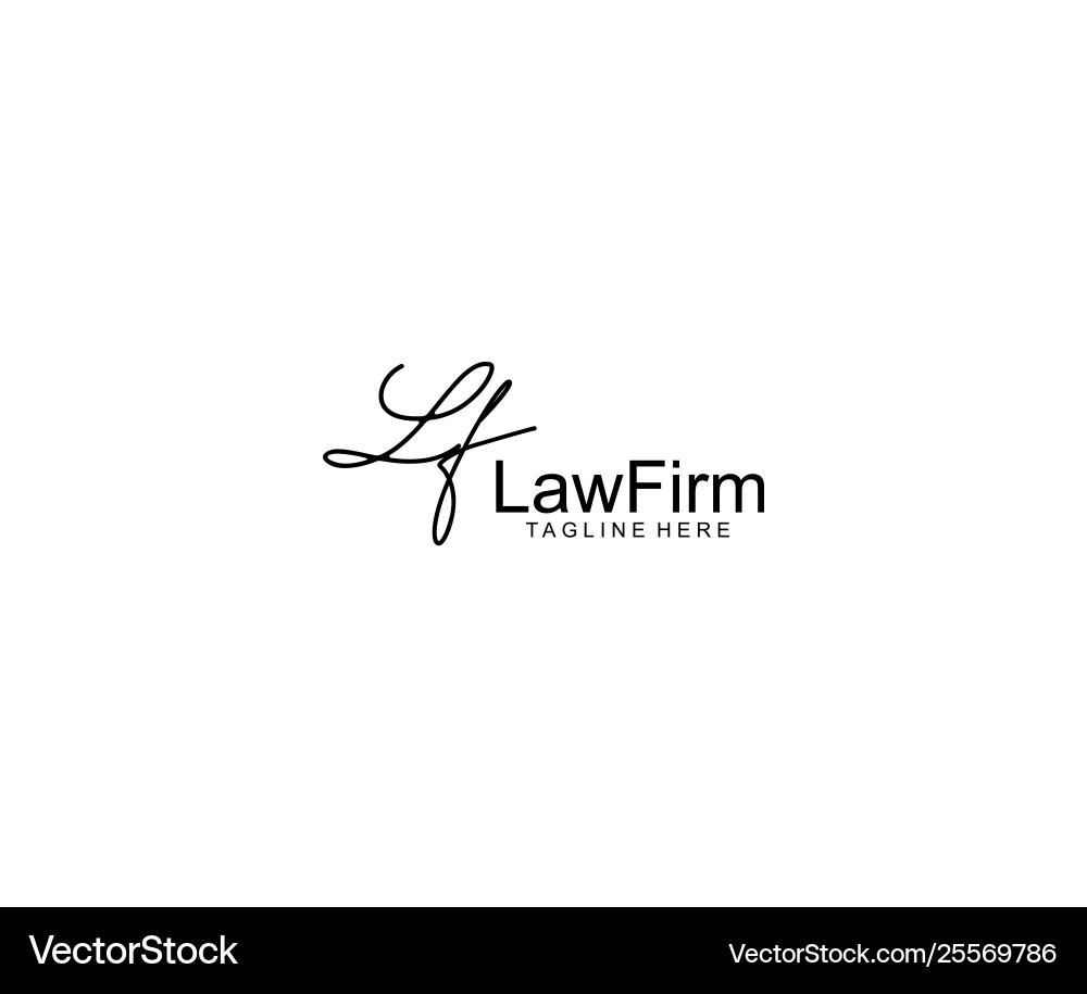 Calligraphy signature letter lf logotype Vector Image