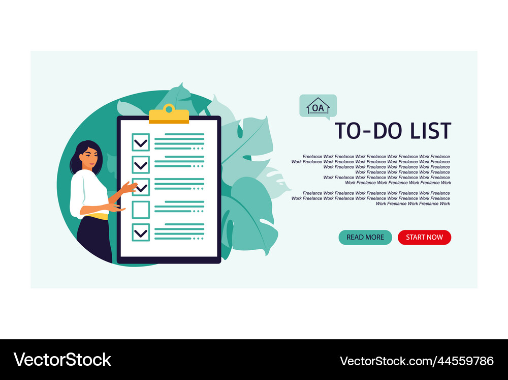 Checklist to-do list landing page list or notepad Vector Image