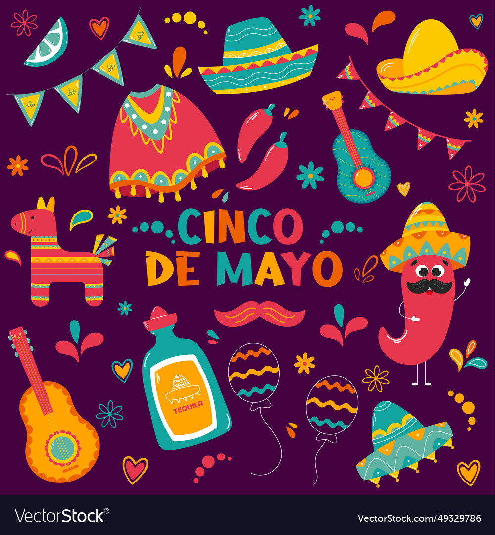 Cinco de mayo mexican holiday celebration Vector Image