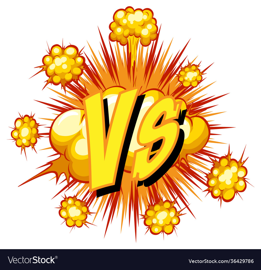 Comic speech bubble with vs text Royalty Free Vector Image