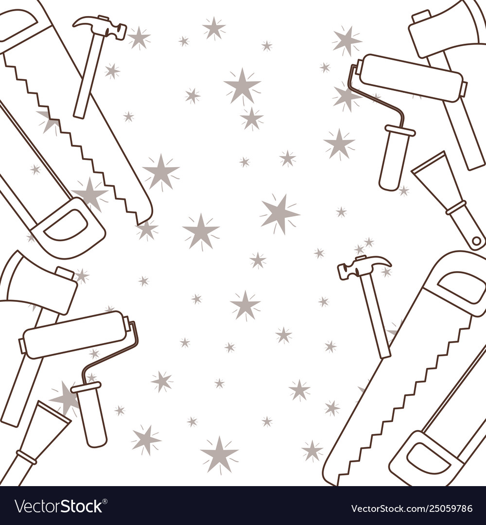 Construction tools pattern isolated icon Vector Image