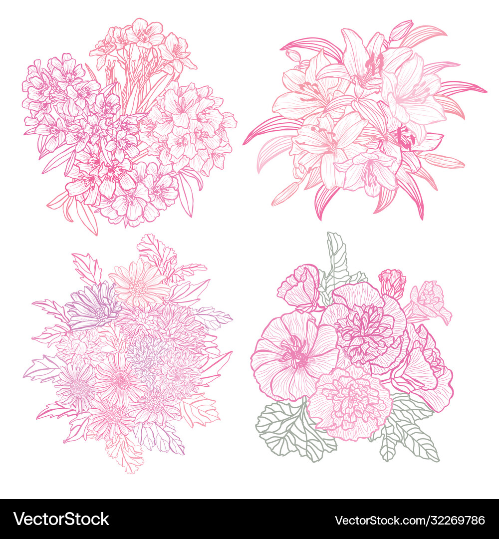 Hand drawn floral decoration Royalty Free Vector Image