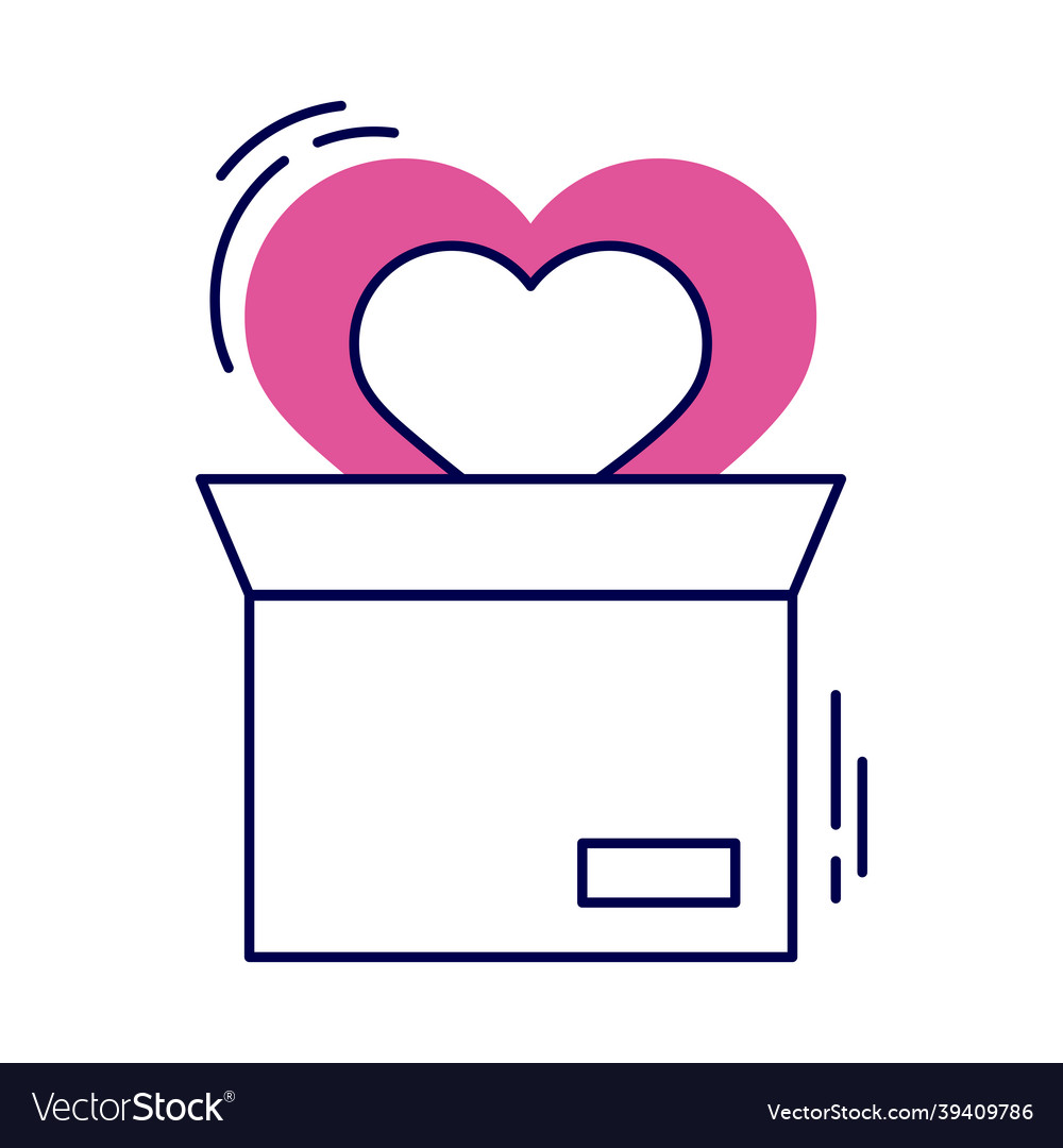 Heart inside box Royalty Free Vector Image - VectorStock